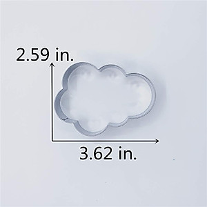 LILIAO Cloud Cookie Cutter - 3.6 x 2.6 inches - Stainless Steel