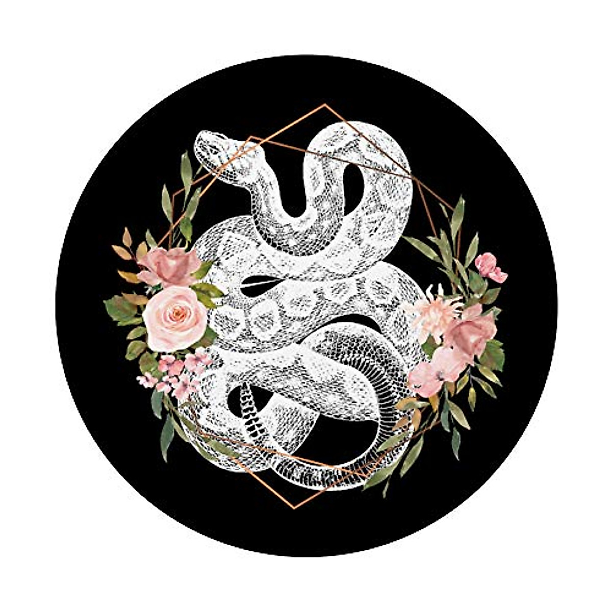 Snake Vintage Animal Drawing Retro Reptile Biology Black PopSockets PopGrip: Swappable Grip for Phones & Tablets