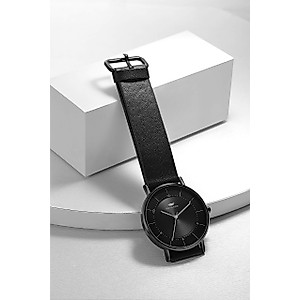 BRIGADA Men's Watches Classic Black Business Casual Waterproof Wrist Quartz Watch for Men