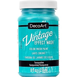 Decoart Vintage Effect Wash 8oz Turquoise, 8 Fl Oz (Pack of 1), Blue