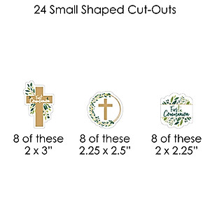 Big Dot of Happiness First Communion Elegant Cross - Religious Party DIY Decorations - Clothespin Garland Banner - 44 Pieces