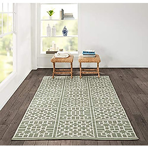 Madcap Cottage Palm Beach Lake Trail Area, Indoor Outdoor Rug, 2' X 3', Green