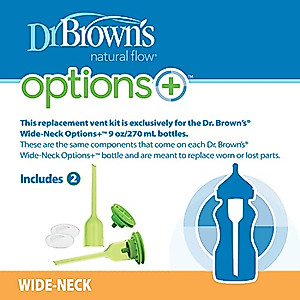 Dr. Brown’s Natural Flow® Options+™ Replacement Vent Kit, Wide-Neck 2 Count (Pack of 1)