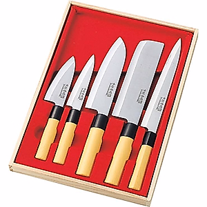 Yamasho Kitchen Knife Set Of 5 Produced By Komei Nakamura Including Sushi Knife Japanese