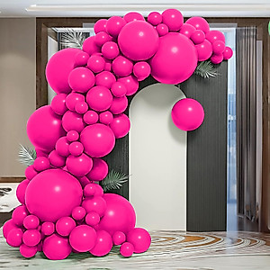 Hot Pink Balloons, 50 PCS 5 Inch, Dark Pink Balloons, Hot Pink Party Decorations, Latex Balloons, Balloons for Arch Decoration, Balloons for Birthday Wedding Baby Shower Party Decorations