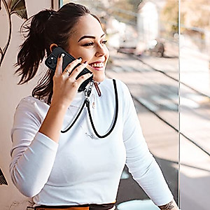 LUCKYCOIN for iPhone 13 Mini Crossbody Case Genuine Leather Card Slot Holders Wallet Protective Case Adjustable Leather Strap Lanyard Compatible with 2021 New Apple iPhone 13 Mini 5.4 inch Black