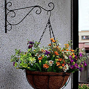 KABB Pack of 2 Black Iron Outdoor Hanging Brackets Wall Hooks for Bird Feeder Lanterns Wind Chimes with Screws