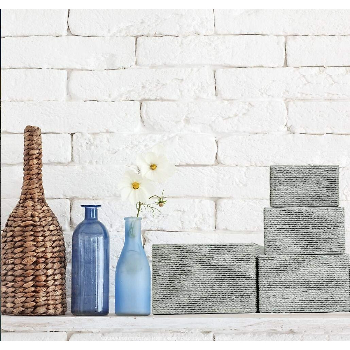 LA JOLIE MUSE Storage Baskets Set 4 for Bathroom and Magazine Rack Storage Basket