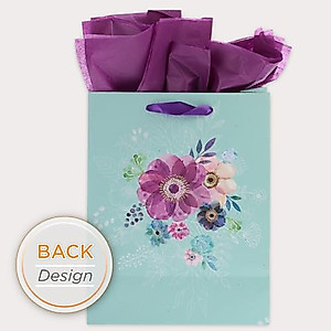 Christian Art Gifts Gift Bag/Tissue Paper Set Hope & A Future Jeremiah 29:11 Bible Verse, Purple/Teal, Medium