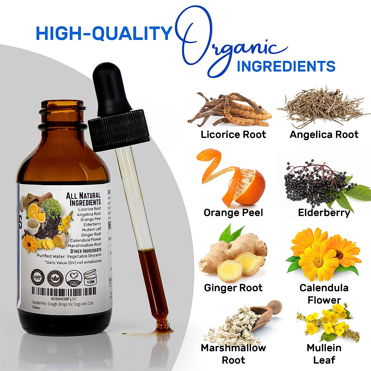 Dog Cough Treatment - Kennel Cough Treatment - Dog Allergy Relief - Itch Relief - Wet & Dry Cough Suppressant - for Dogs & Cats - XanderPets USA 1200 Drops