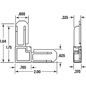 Make-2-Fit PL 7721 3/4 in. x 3/8, Plastic, Gray (4-Pack) Screen Frame Corner