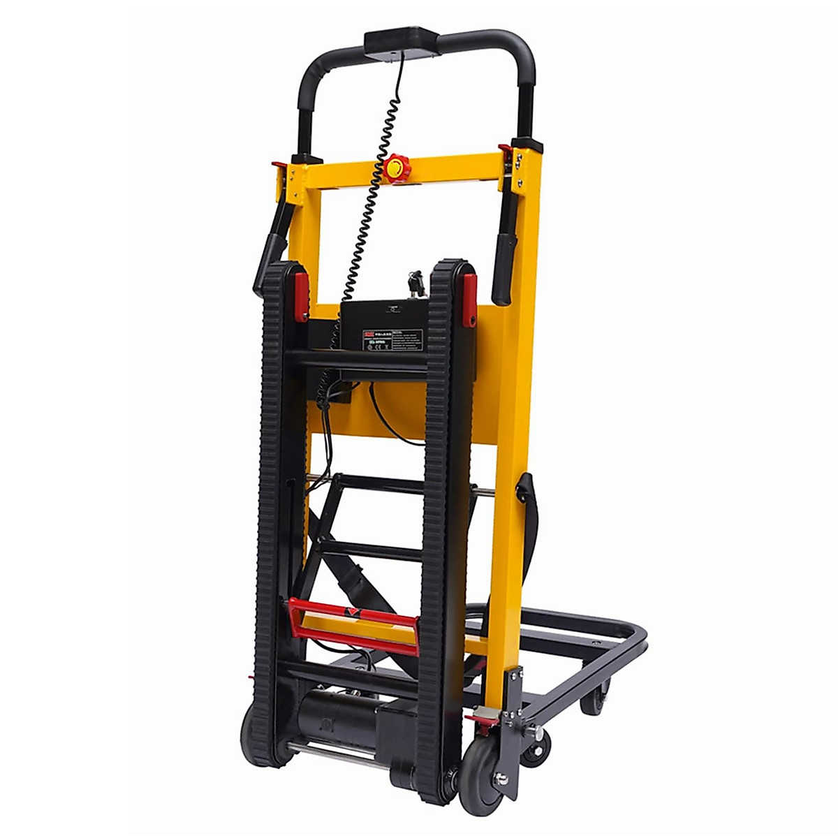 VPABES Electric Folding Stair Climbing Hand Truck, Cart Dolly 350lbs Max Load, Heavy Duty Stair Climber Cart Hand Trolley Moving Dolly with 6 Wheels Battery Powered