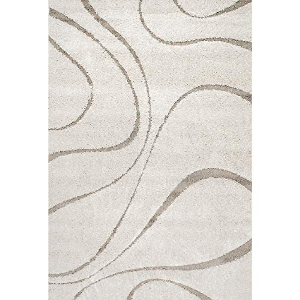 nuLOOM Carolyn Modern Shag Area Rug, 6' Square, Cream