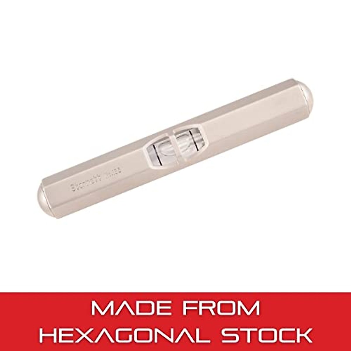 Starrett Pocket Level with Main Vial - Ideal for Machine Shop and Tool Room Use - 3-1/2" (88mm) Length, Satin Nickel-Plated Finish, Hexagon Stock with Convex Ends - 135B