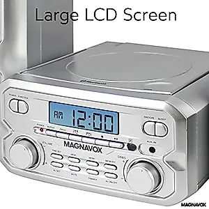 Magnavox MM435M-SL 3-Piece Compact CD Shelf System with Digital FM Stereo Radio, Bluetooth Wireless Technology, and Remote Control in Silver | LCD Display | AUX Port Compatible | 2022 Version |