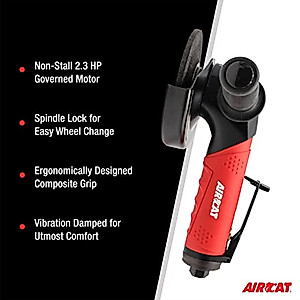 AIRCAT Pneumatic Tools 6380: 2.3 HP 5-Inch Heavy Duty Angle Grinder 12,000 RPM