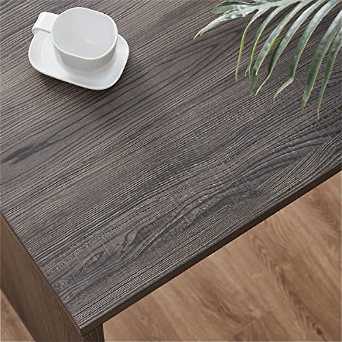 HSH L Shaped Desk with Drawers, L Shape Computer Desk with Storage Cabinet Shelves, Reversible Modern Industrial Home Office Corner Desk, Rustic Wood Executive Writing Gaming Study Table, Gray 55 Inch