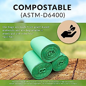 Reli. Compost Bags 2.6 Gallon (150 Count) | ASTM D6400 | Compostable Trash Bags for Food Scraps | Small Compost Bags for Kitchen Compost Bin/Countertop Bin | Green, Eco Bags for Food Waste, 2.6 Gal