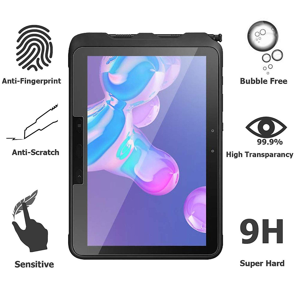 EpicGadget [2-Pack] Glass Screen Protector for Samsung Galaxy Tab Active4 Pro/Tab Active Pro 10.1 SM-T540/T545/T547 Released in 2019/2022 - Tempered Glass Film/High Definition / 9H Hardness