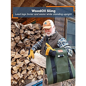 LogOX WoodOX Sling - The World's Most Ergonomic Firewood, Kindling, and Log Carrier - Designed in Vermont and Made in USA (Patented)