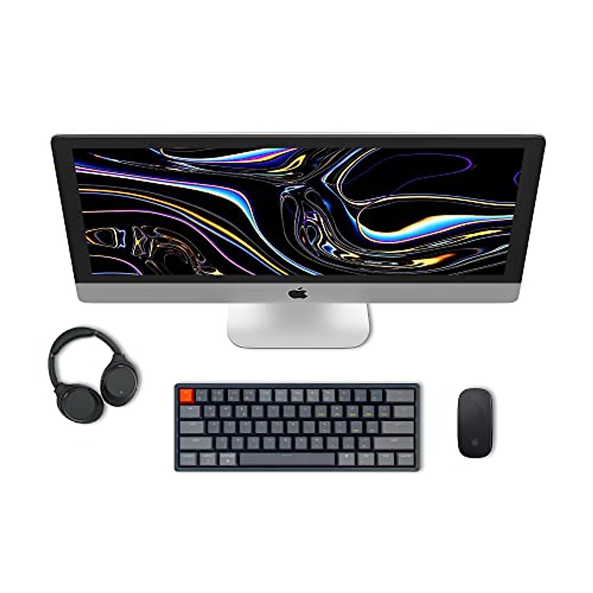 Keychron K12 60% Layout Bluetooth Wireless/Wired Hot-swappable Mechanical Keyboard with Optical Red Switch, Compact 61 Keys RGB Backlit Keyboard Aluminum Frame Compatible with Mac Windows