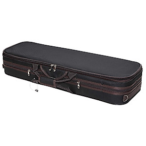 MI&VI NF-5003 Super Lightweight 3.6lb Sturdy Violin Travel Case 4/4 (Full Size) With Reflective Safety Strips | Hygrometer | Adjustable Shoulder Straps | Hard-Shell | High-Density Foam - MIVI Music