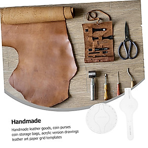 TEHAUX 2pcs Leather Pattern Template Transparent Wallet Stencil DIY Purse Tool Wallet Leather Pattern Stencil Leather Patterns Templates DIY Material Coin Purse Acrylic Handmade Supplies