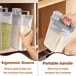 TBMax Rice Container 10 Lbs Kitchen Pantry Food Storage Container, Small Pet Dog Cat Food Container Dispenser 6 Lbs, Plastic Rice Cereal Flour Holder with Cup for Dry Food Storage Organization