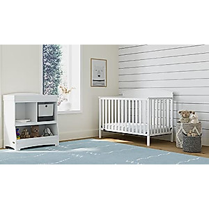 Graco Benton Changing Table with Storage (White) – GREENGUARD Gold Certified, Designed to Fit Standard-Size Baby Changing Pad, Storage for Nursery and Kids Bedroom, Changing Table Organizer