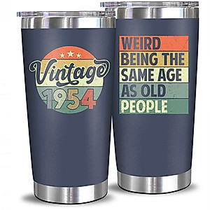 NewEleven 70th Birthday Gifts For Men Women - 1954 70th Birthday Decorations For Men Women - Gifts For Men Women Turning 70-70 Year Old Gifts For Men, Women - 20 Oz Tumbler