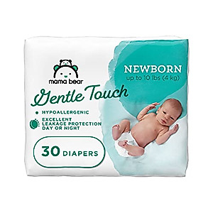 Amazon Brand - Mama Bear Gentle Touch Diapers, Hypoallergenic, Newborn, 30 Count