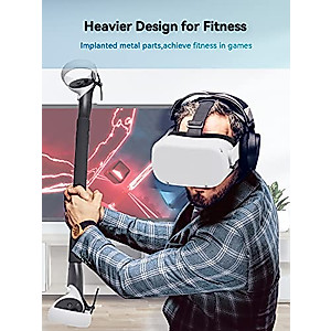 CNBEYOUNG Metal Controller Extension Grips for Quest 2 Quest Rift S, VR Golf Club Handle Accessory for Golf+ Golf 5 eClub Walkabout Mini Golf Home Plate Baseball First Person Tennis RacketNx