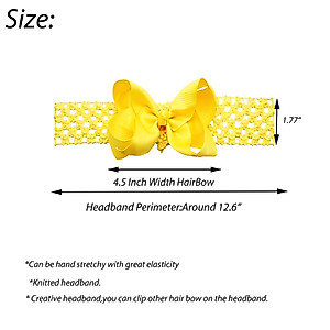 JOYOYO 30pcs Baby Girls Headbands 4.5" Hair Bows Soft Stretchy Crochet Head Wear Headbands for Baby Girls Newborns Infants Toddlers and Kids