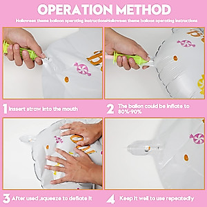 62 Pcs 12 Inch Halloween Balloons Decorations Pink Black Orange Balloons Confetti Balloons Ghost Aluminum Foil Balloons Bats Stickers for Halloween Party Birthday Supplies