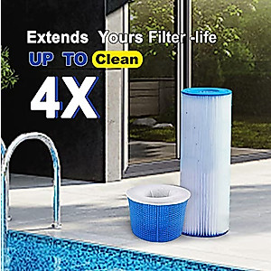 RECHIATO 40 Pack Pool Skimmer Socks for Pool Filters, Filters Baskets and Skimmers to Filter Debris and Leaves, Protact Filter System of Inground and Above Ground Pools