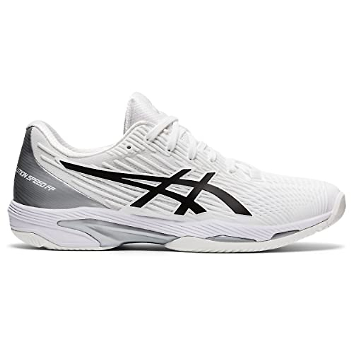 ASICS Men's Solution Speed FlyteFoam 2 Tennis Shoes, 10.5, White/Black