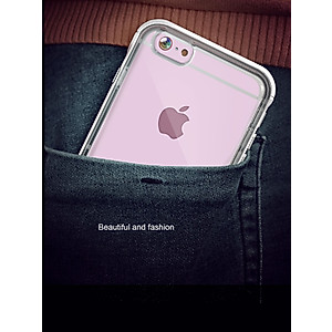 iPhone 6 Case, iPhone 6s Case, Ansiwee Reinforced PC Frame Crystal Durable Shock-Absorption Flexible Soft Rubber TPU Bumper Hybrid Protective Case for Apple iPhone 6/6s 4.7inch (Pearl White)