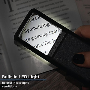 Carson MiniBrite LED Lighted Slide-Out Aspheric Magnifier with Protective Sleeve (PO-55)