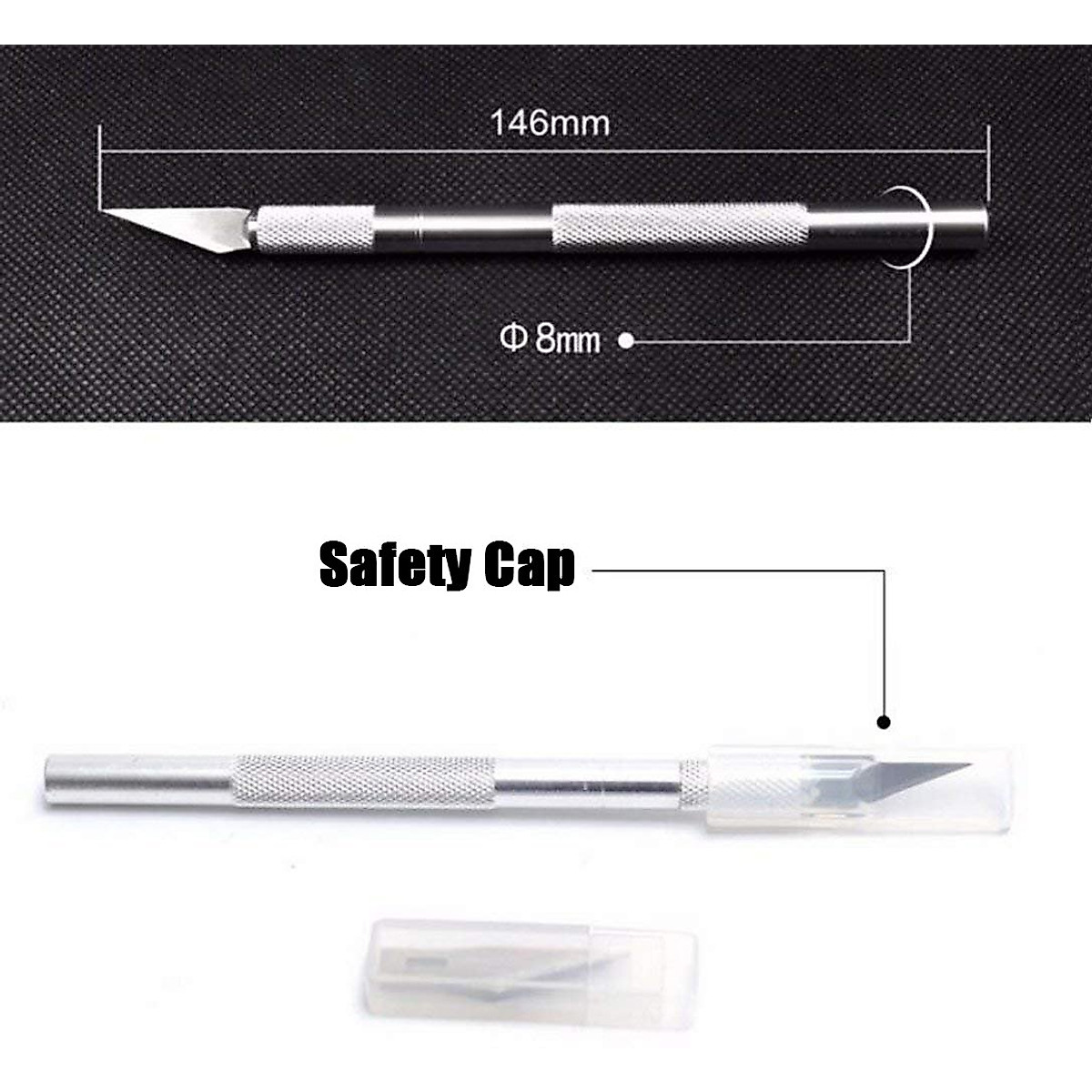 Mlife Precision Carving Craft Knife Stainless Steel Hobby Knives for DIY Art Work Cutting - 2 Handles and 60 Spare Blades with Storage Case