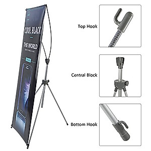 X Banner Stand, Banners and Signs Customize for Business - 23" X 63" To 32" X 78" Adjustable Banner Holder - Portable Retractable Banner with Travel Bag - Customize Banner for Trade Show and Display