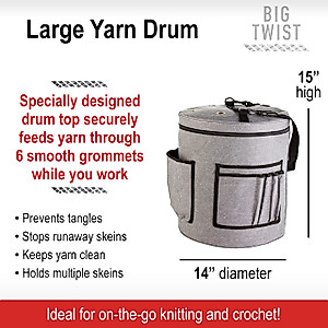 Knitting Bag Yarn Storage Tote - Craft Organizer for Balls of Yarn, Knitting Needles, and Hooks - Project Supply Carrying Case with Pockets for Crochet Accessories