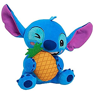 Disney Stitch Small Plush Stitch and Pineapple, Stuffed Animal, Blue, Alien, Kids Toys for Ages 2 Up by Just Play