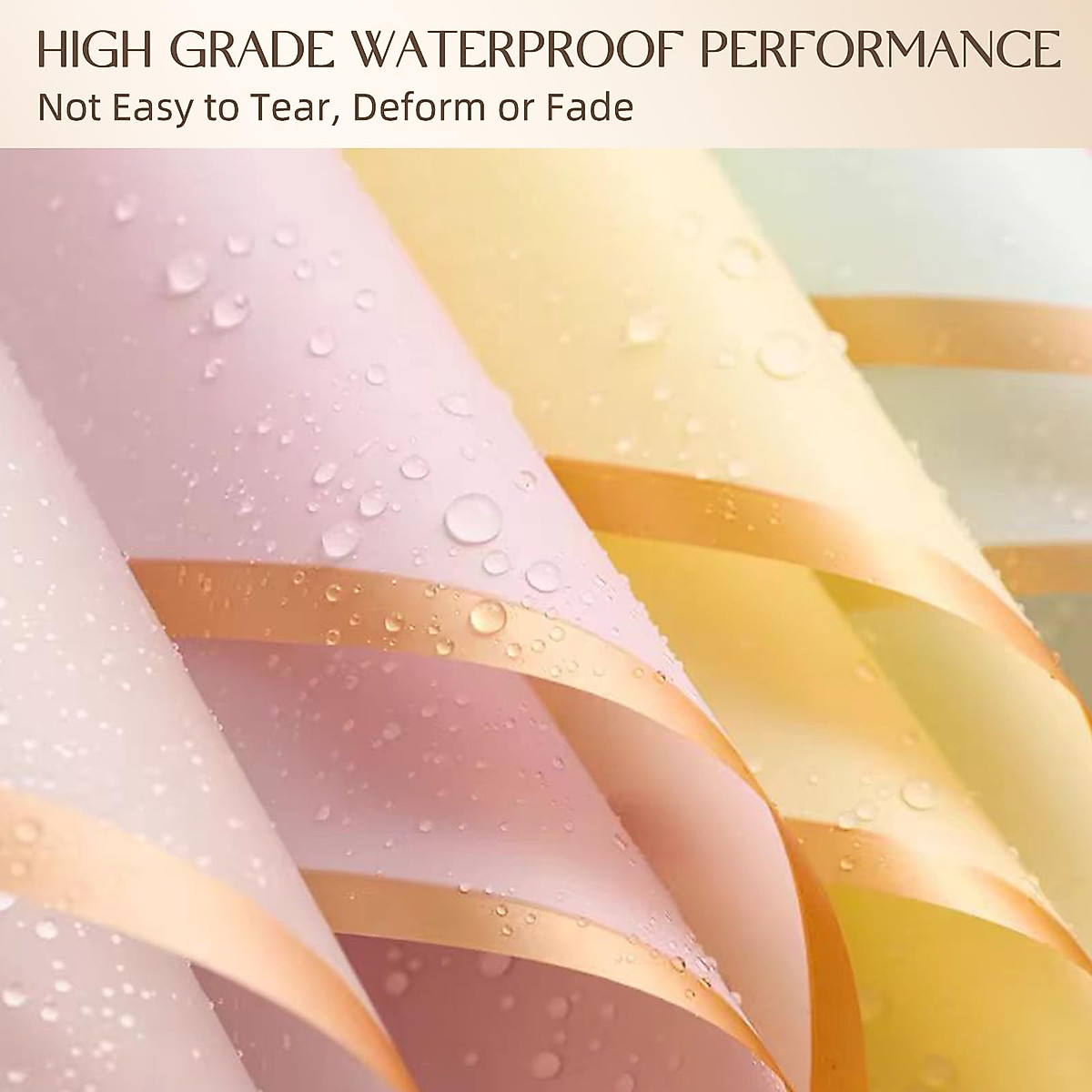 REAXYZNN 235 Pcs Bouquet Wrapping Paper Waterproof Flower Wrapping Paper for DIY Craft, Florist Supplies with Bouquet Pin Butterfly Decoration Ribbons Greeting Cards for Wedding Birthday Present (10 Colors)