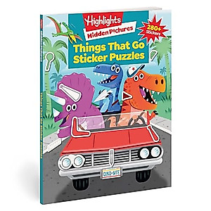 Things That Go Sticker Puzzles: Transportation Activity Book of Cars, Trucks, Planes and More, Hidden Pictures Puzzles with 280 Stickers for Kids 3 and Up (Highlights Sticker Hidden Pictures)