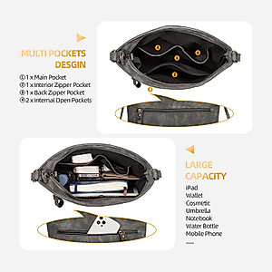 KouLi Buir Crossboby Bags for Women Soft PU Leather Purses Shoulder Handbags Tin Grey