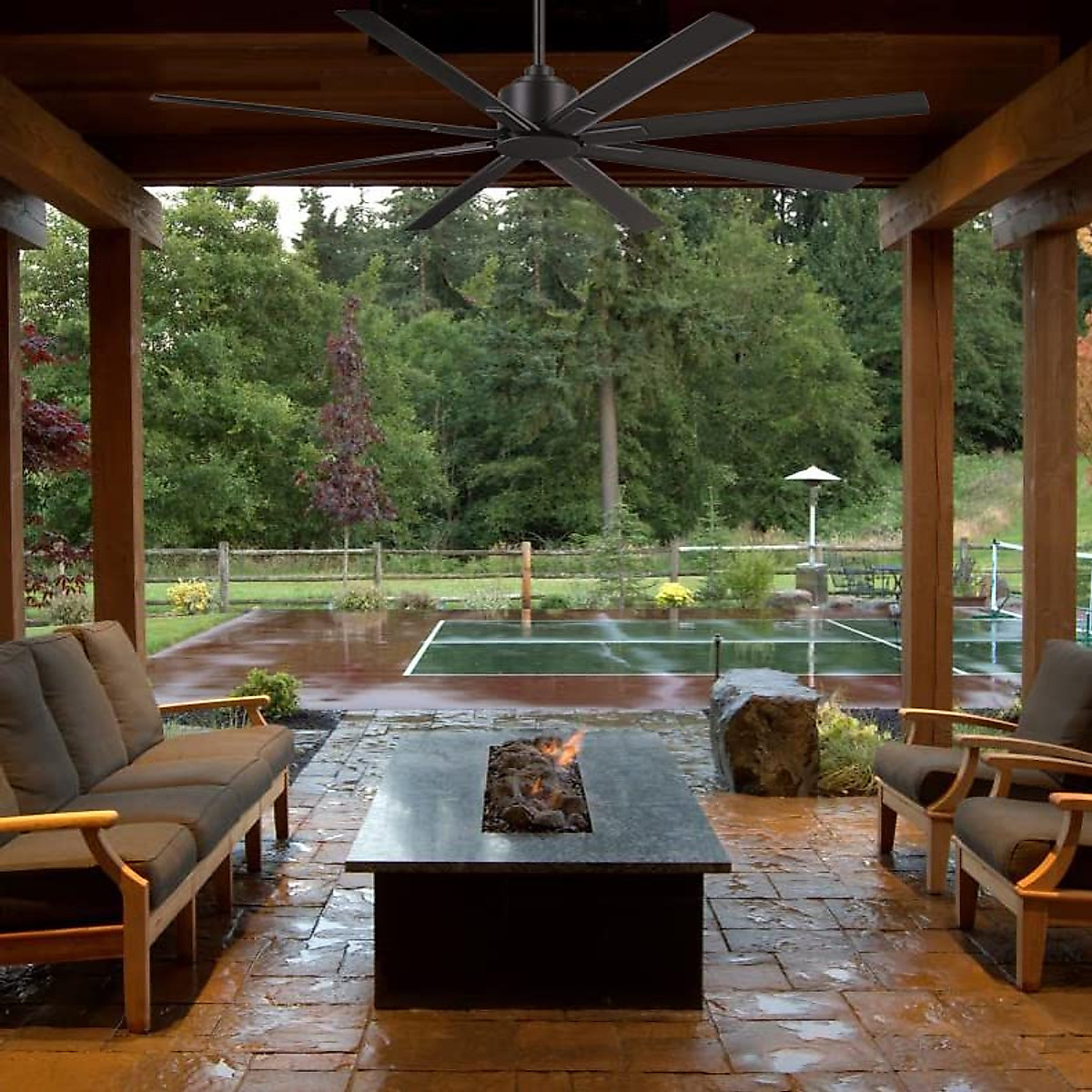 MINKA-AIRE F896-65-SI Xtreme H20 65" Outdoor Ceiling Fan with Remote and Wall Control, Smoked Iron Finish