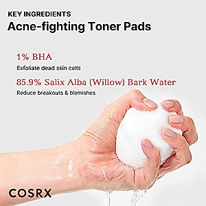 COSRX BHA Cleansing Pad, Facial Exfoliant-Soacked Pad for Blackheads, Whiteheads, Minimizing Englarged Pores, Prevent Breakouts, 70 Pads, Artificial Fragrance-Free, Parabens-Free, Korean Skincare