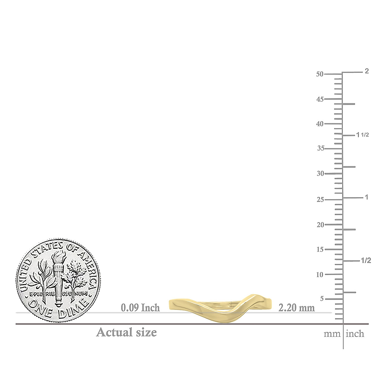 Dazzlingrock Collection 10K Women Anniversary Stackable Contour Guard Ring, Yellow Gold, Size 7