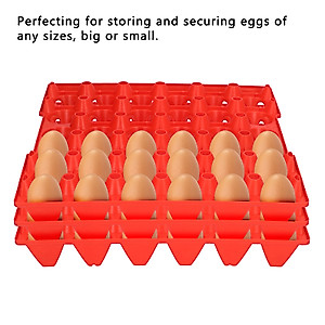 01 Egg Flats, 30 Cell Reusable Egg Storage Tray 5PCS for Hennery for Farm(red)
