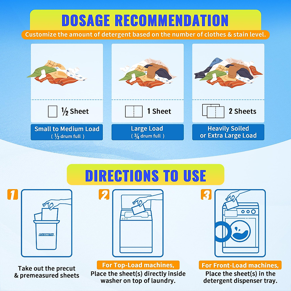 FIXSMITH Laundry Detergent Sheets - 200 Loads (100 Sheets) Fresh Linen Scent - Hypoallergenic,Eco Friendly Laundry Detergent Strips Ultra-Concentrated Travel Detergent Sheets.Plastic-Free,Liquidless